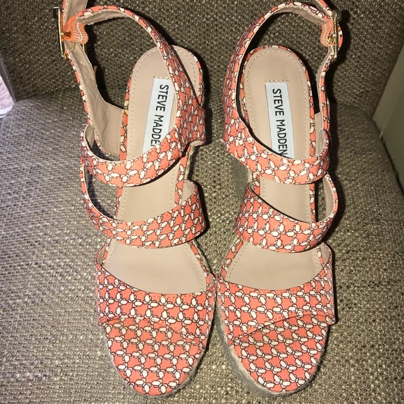 Steve Madden | Shoes | Never Worn Steve Madden Jenny Orange Raffia ...